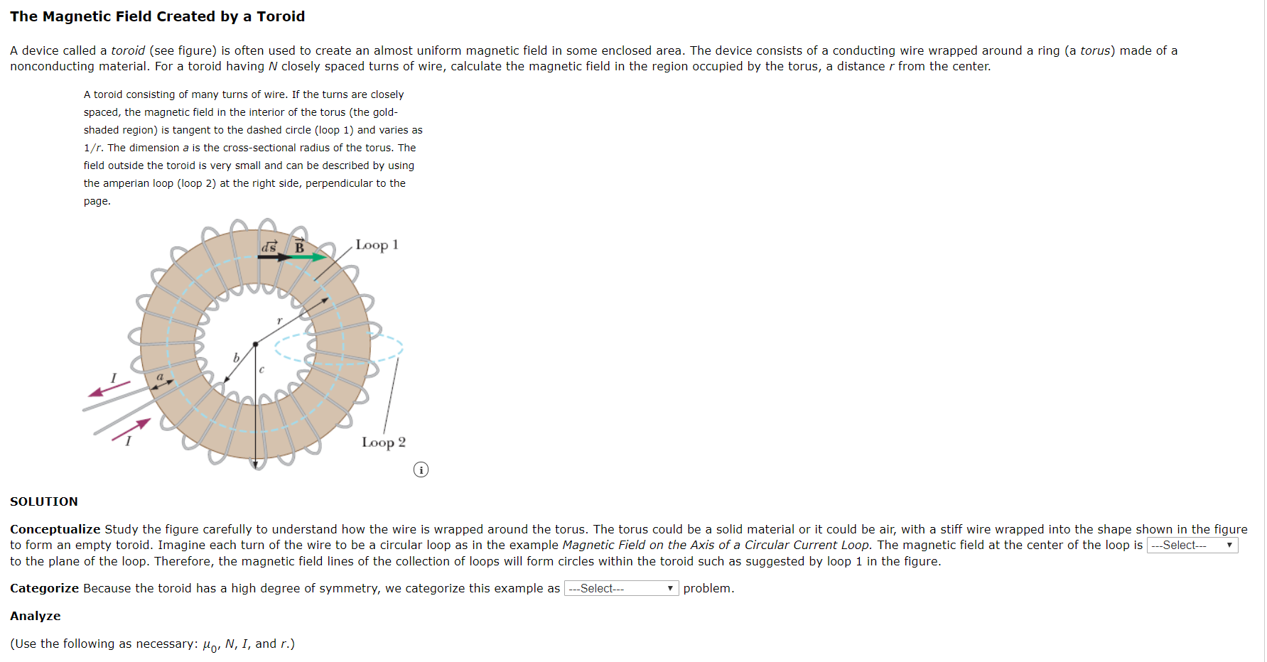 Solved The Magnetic Field Created by a Toroid A device | Chegg.com