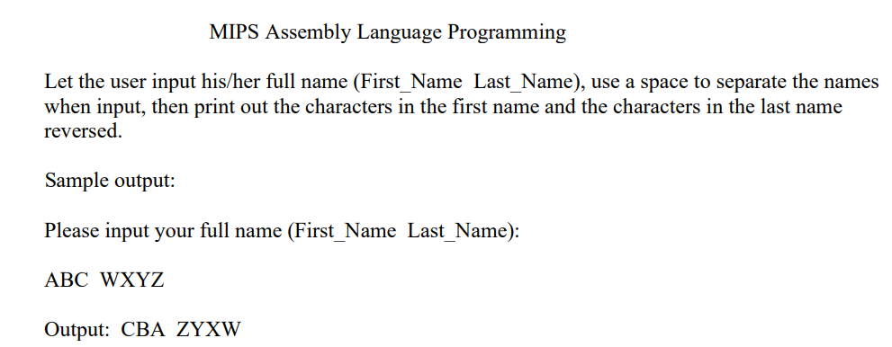 Solved Mips Assembly Language Programming Let The User Input