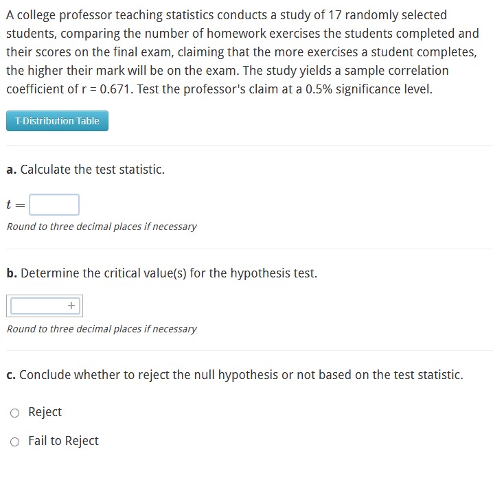 A college professor teaching statistics conducts a | Chegg.com
