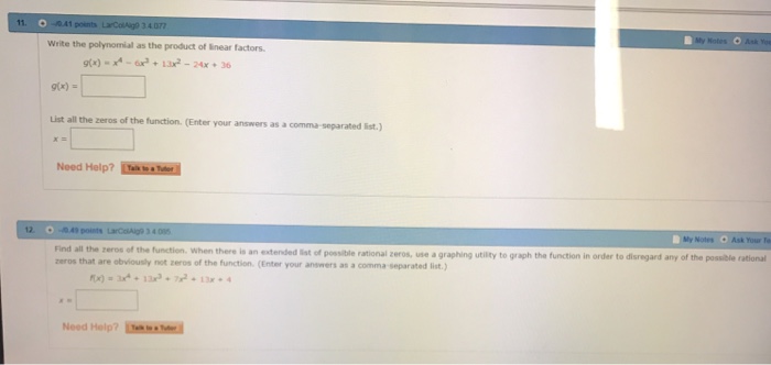 Solved Write the polynomial as the product of linear factors | Chegg.com