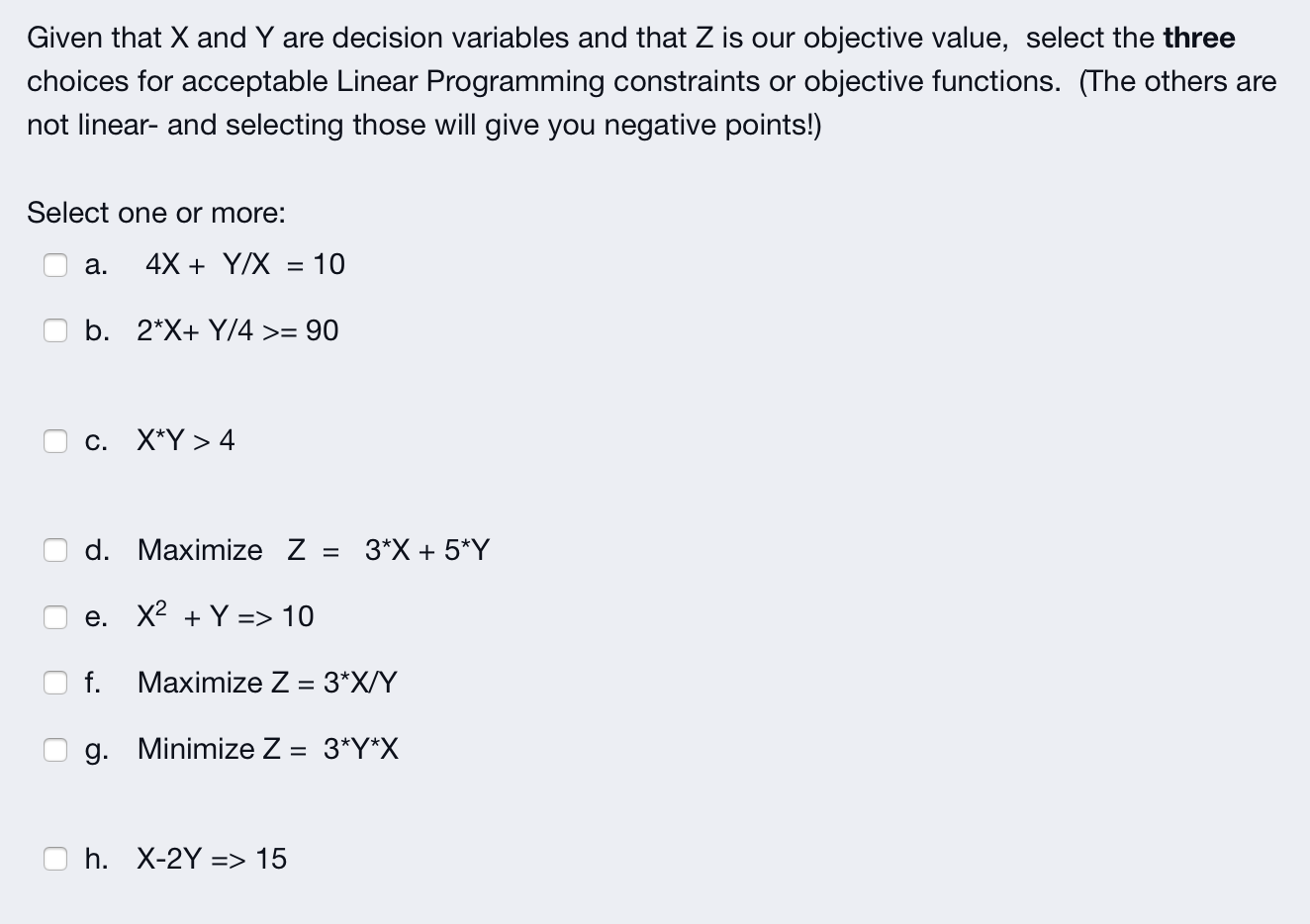 Solved Given that X and Y are decision variables and that Z | Chegg.com