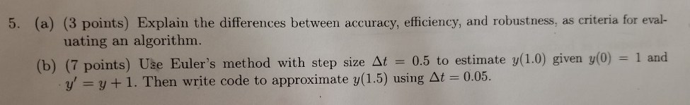 Solved 5. (a) (3 points) Explain the differences between | Chegg.com