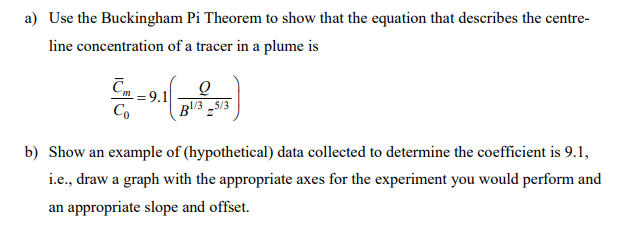 a) Use the Buckingham Pi Theorem to show that the | Chegg.com