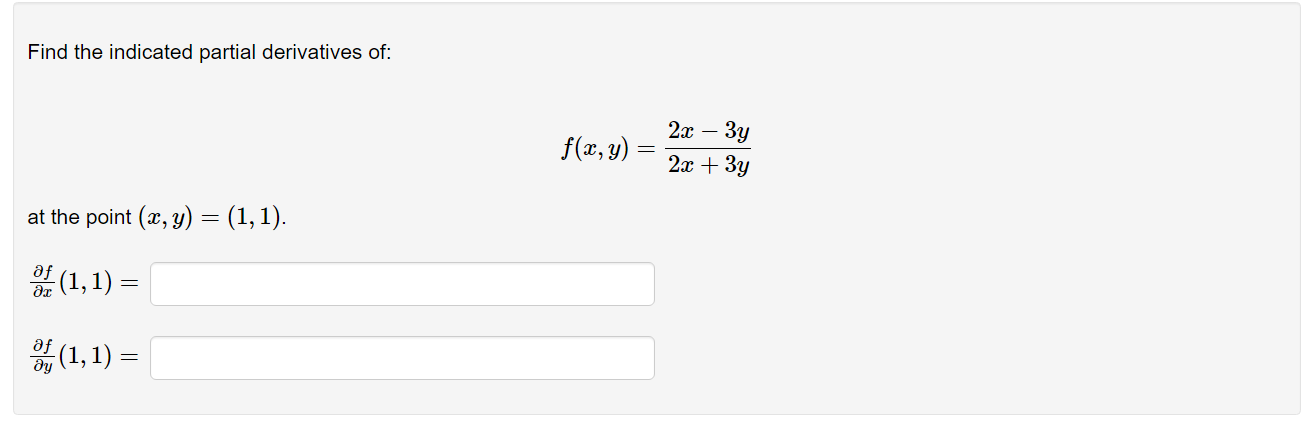 Solved Find the indicated partial derivatives of: | Chegg.com
