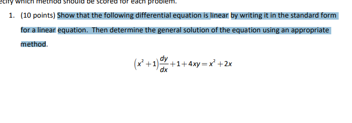Solved Show that the following differential equation is | Chegg.com