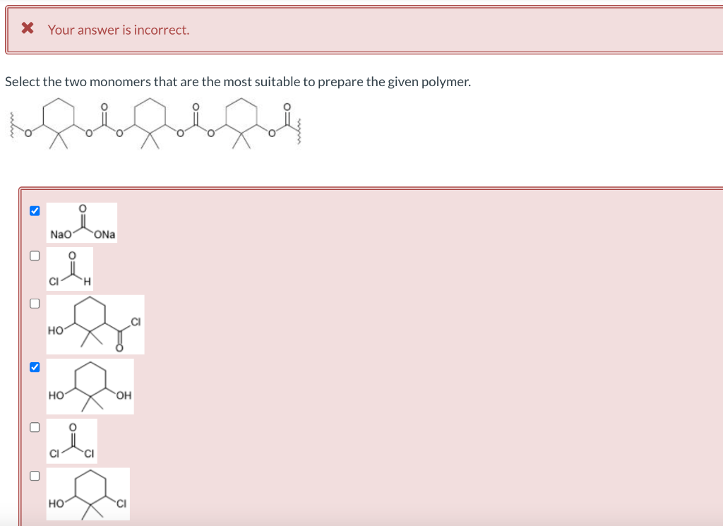 Solved Draw the two monomers required to prepare the given | Chegg.com