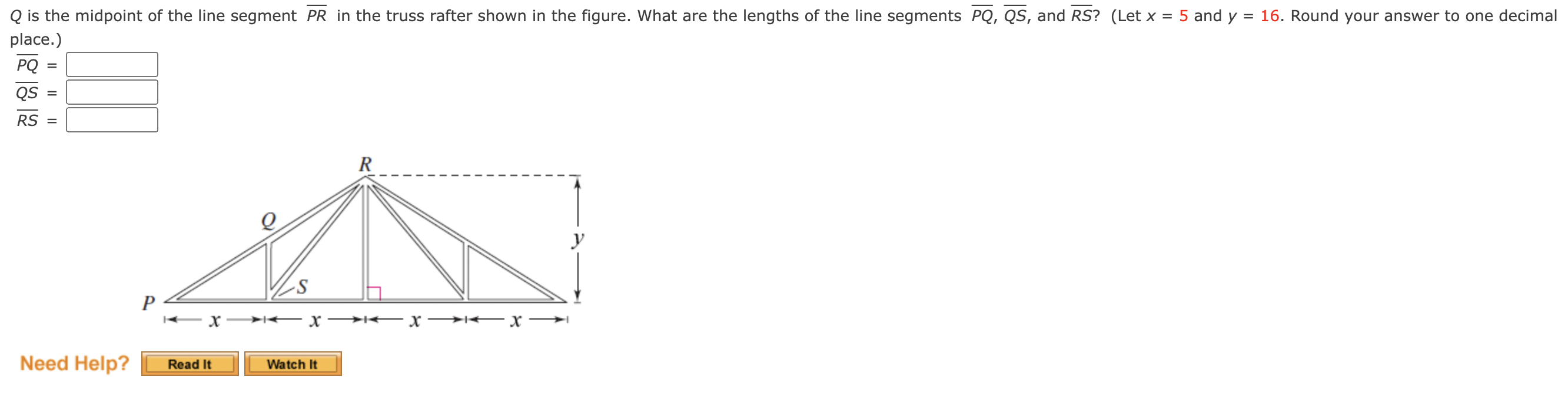 Solved Q is the midpoint of the line segment PR in the truss | Chegg.com