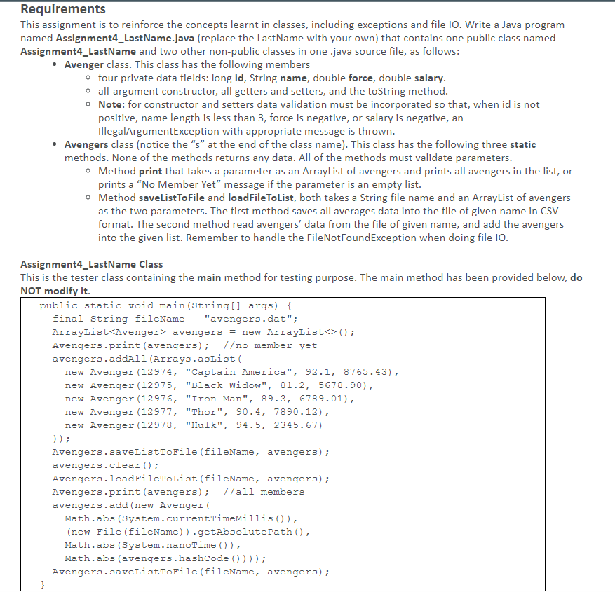Solved Requirements This assignment is to reinforce the | Chegg.com