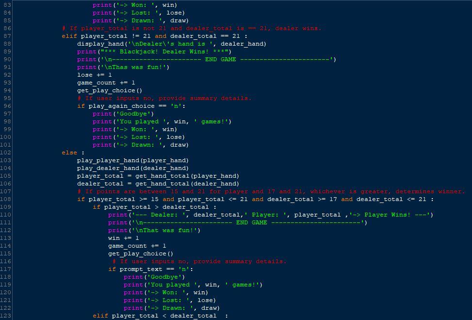 Solved Blackjack Python Help I'm seeking some help with my | Chegg.com