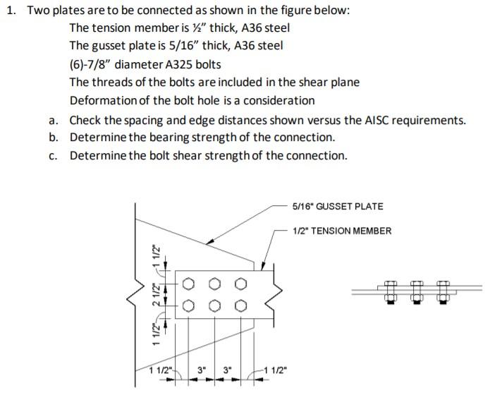 Solved 1. Two plates are to be connected as shown in the | Chegg.com