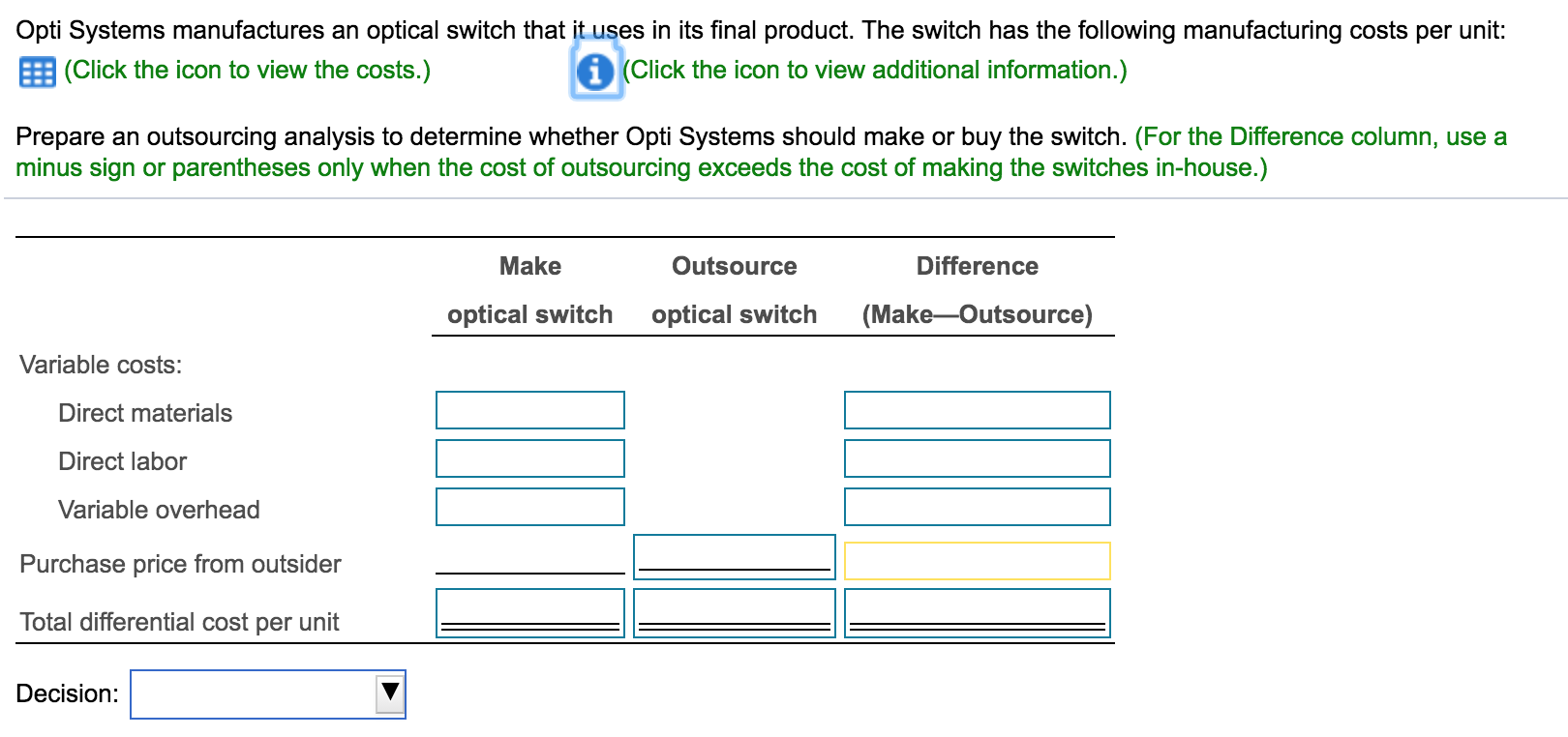 Solved Data Table Direct materials Direct labor 7.00 1.00 | Chegg.com