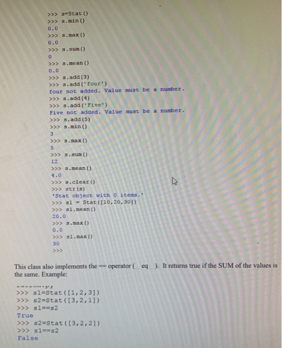 Solved 1 Implement A Container Class Stat That Is A