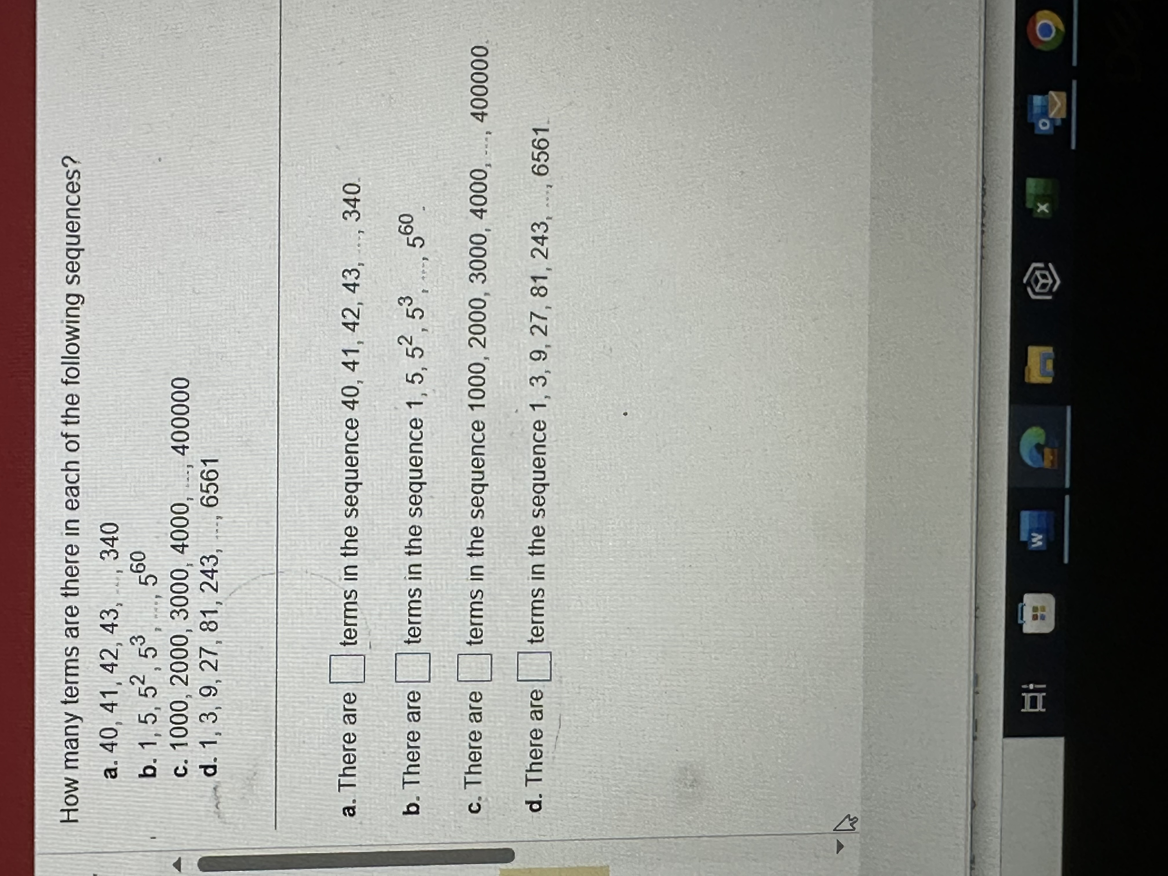 Solved How many terms are there in each of the following | Chegg.com
