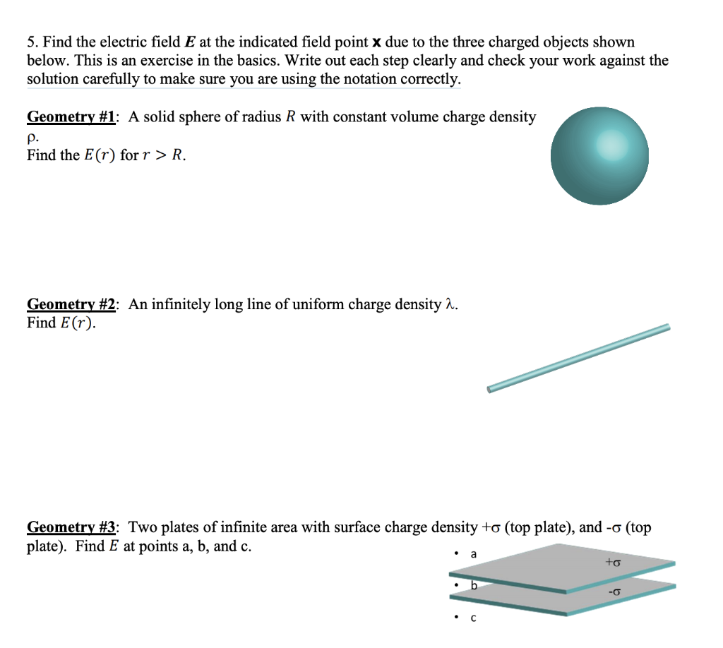 Solved 5. Find the electric field E at the indicated field | Chegg.com