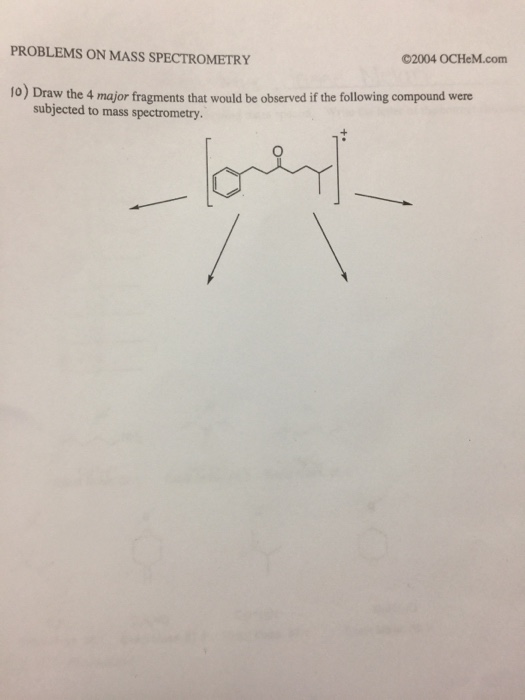 Solved PROBLEMS ON MASS SPECTROMETRY C2004 OCHeM com 10) | Chegg.com
