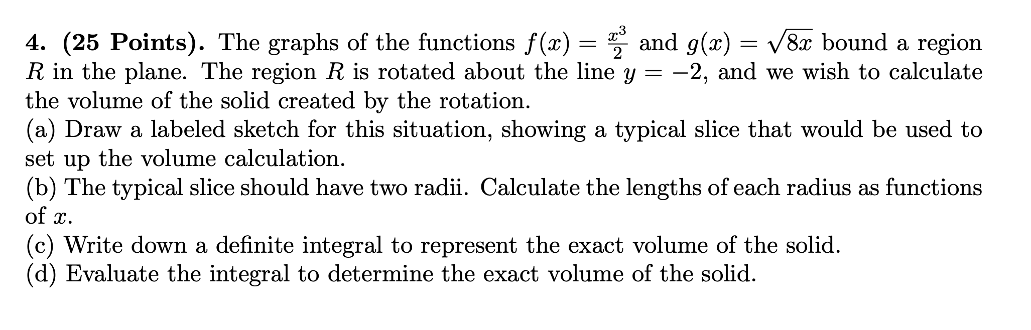 Solved 4. (25 Points). The graphs of the functions f(x)=2x3 | Chegg.com