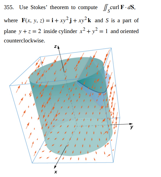 Solved 355. Use Stokes' theorem to compute ∬ScurlF⋅dS, where | Chegg.com