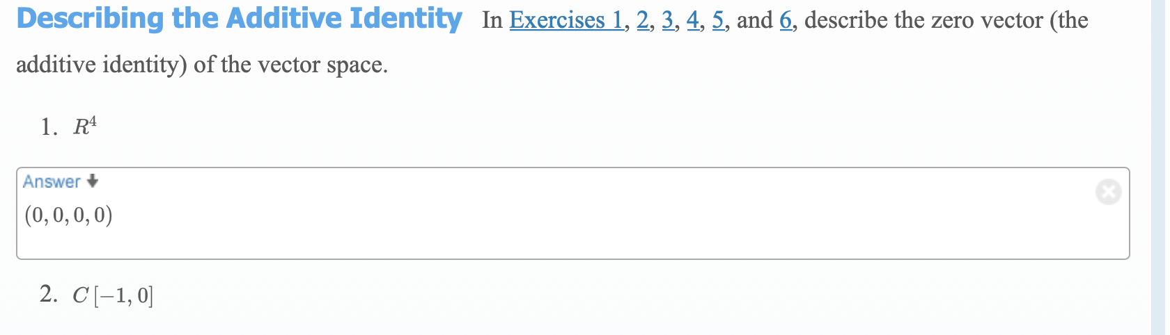 Solved Describing the Additive Identity In Exercises | Chegg.com