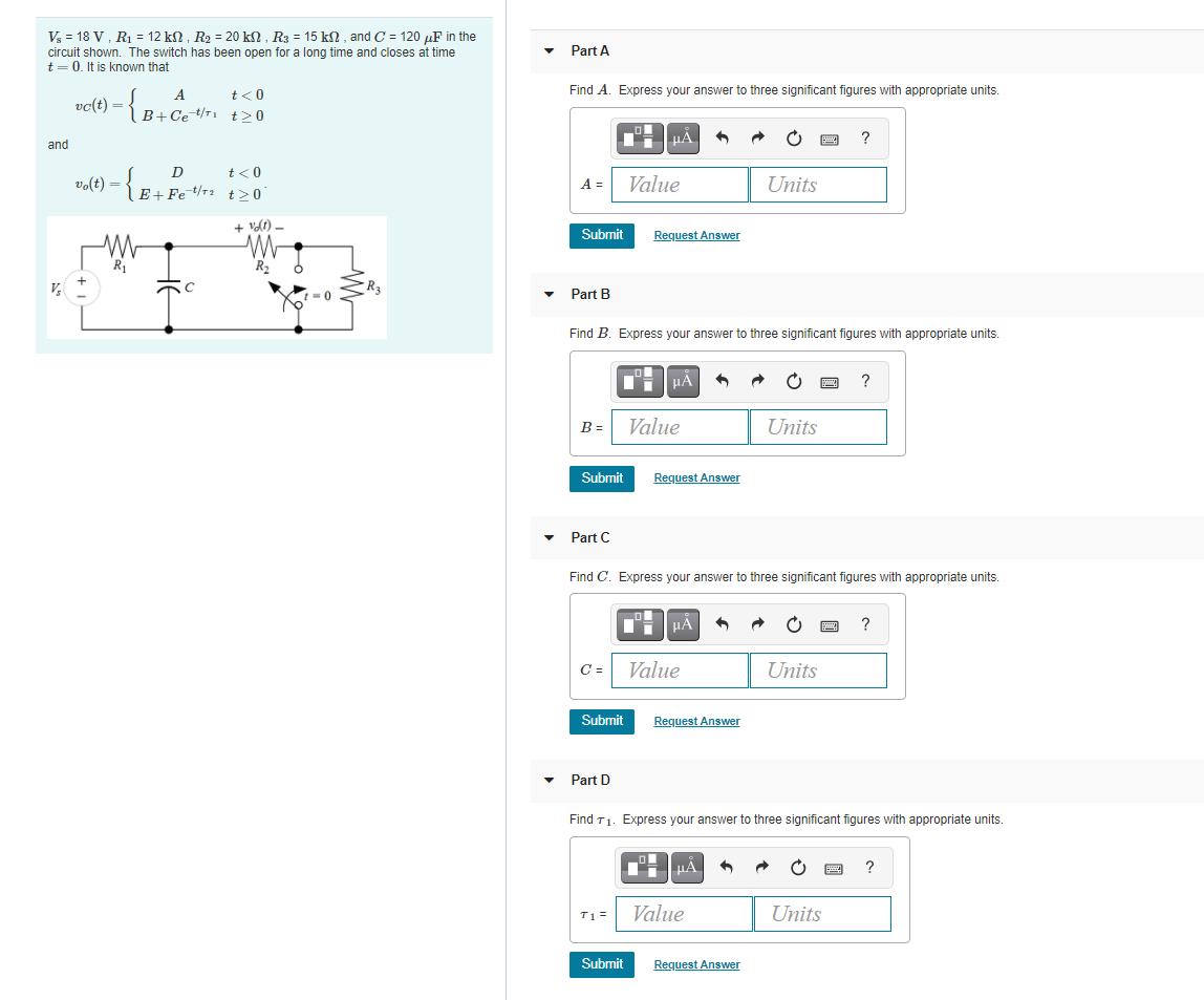 Solved Problem 1 Vs = 18 V, R1 = 12 k22, R2 = 20 k2, R3 = | Chegg.com