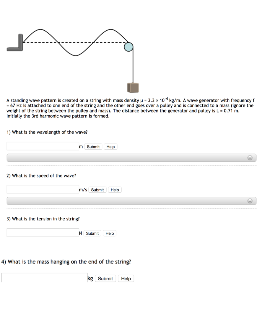 Solved A standing wave pattern is created on a string with | Chegg.com