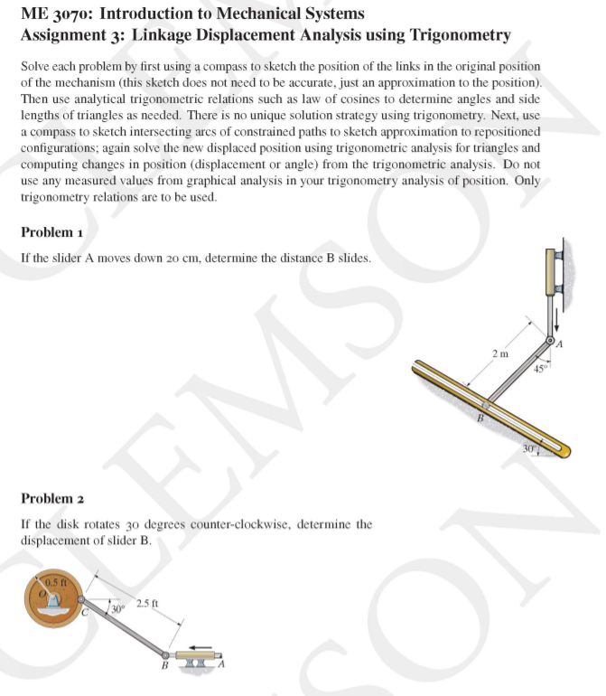 Solved ME 3070: Introduction to Mechanical Systems | Chegg.com