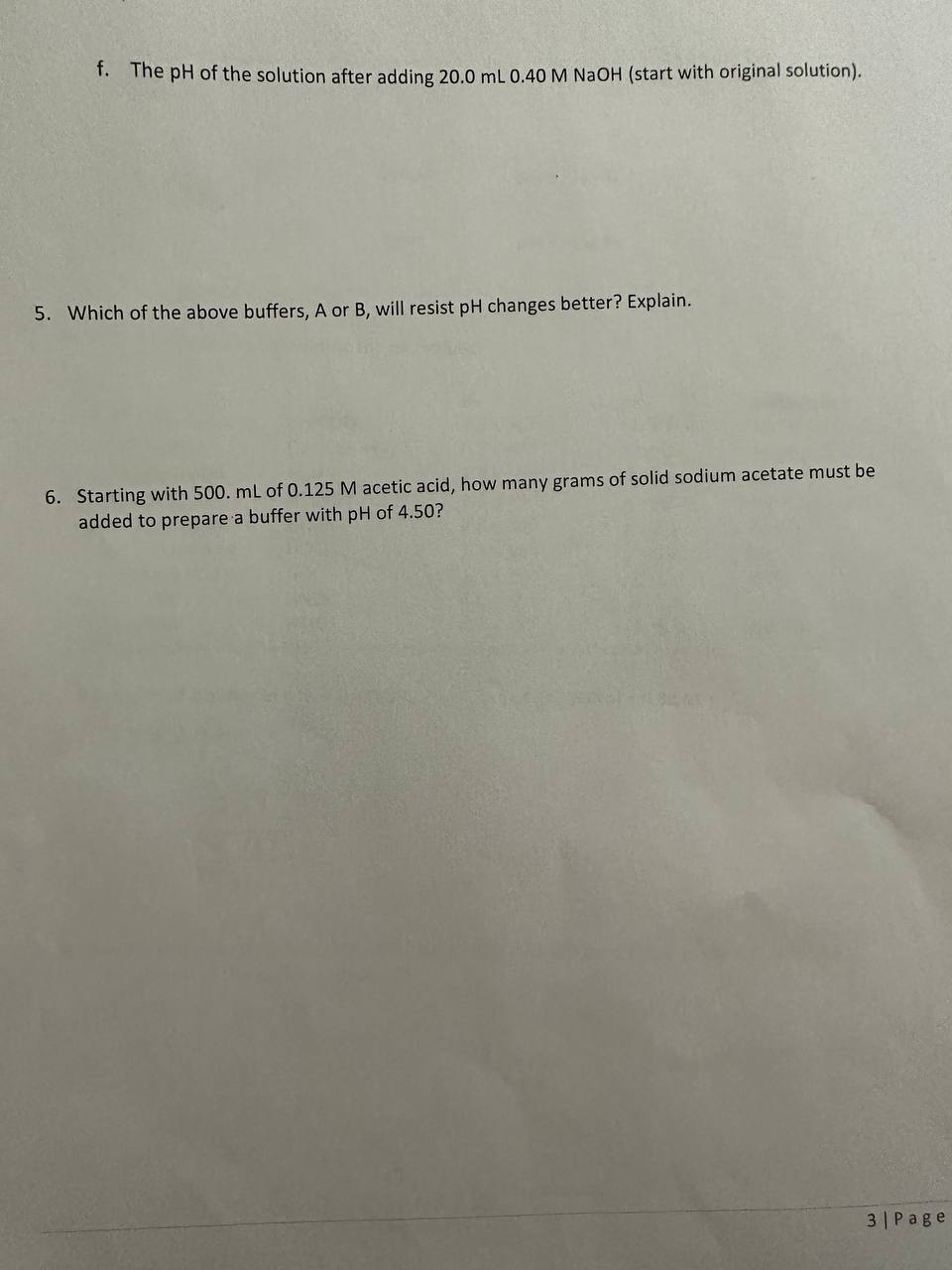 b. The pH of the solution after adding 10.0 | Chegg.com