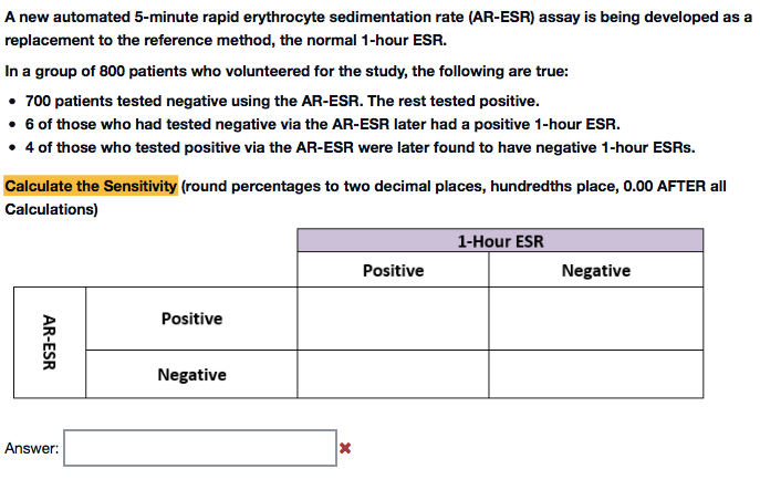Solved A new automated 5-minute rapid erythrocyte | Chegg.com