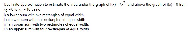 Solved Use finite approximation to estimate the area under | Chegg.com