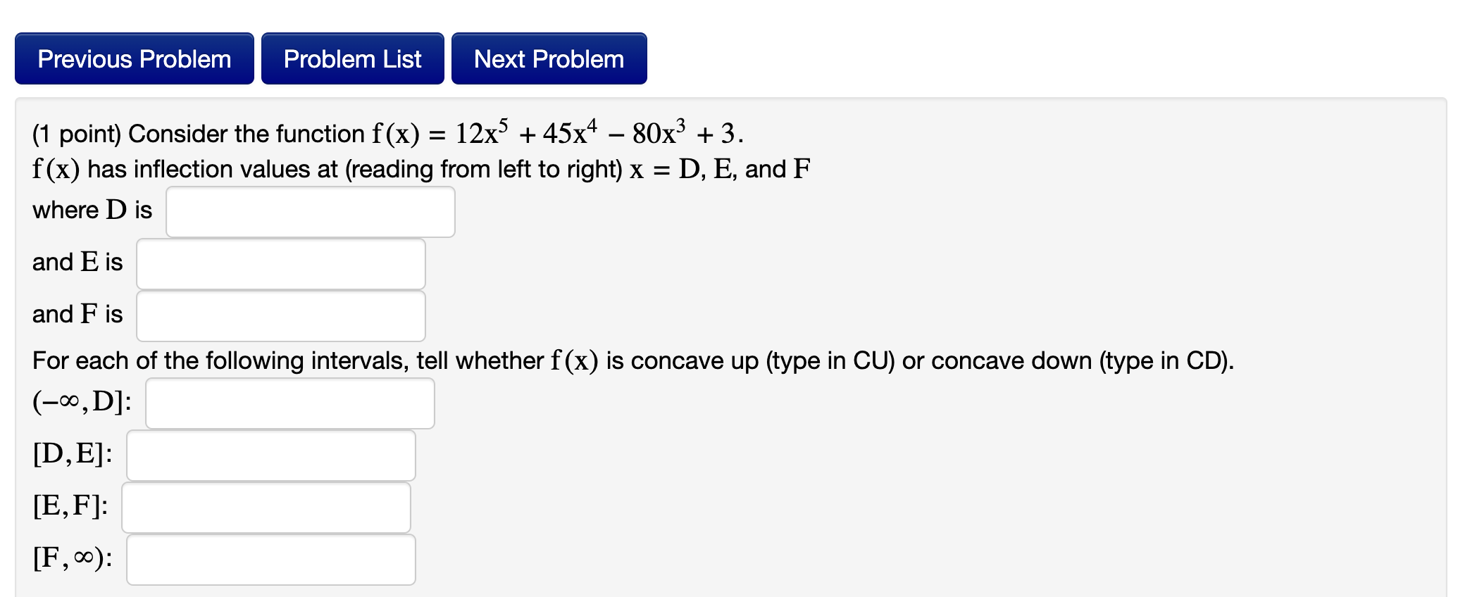Solved (1 point) Below is the graph of the derivative f′(x) | Chegg.com