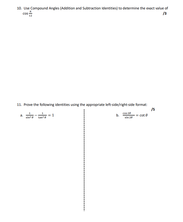 Solved Use Compound Angles (Addition and Subtraction | Chegg.com