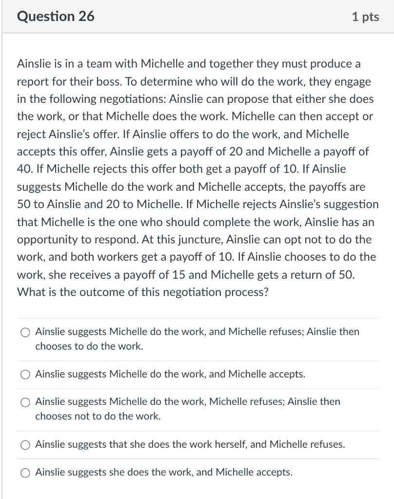 Solved Ainslie is in a team with Michelle and together they | Chegg.com