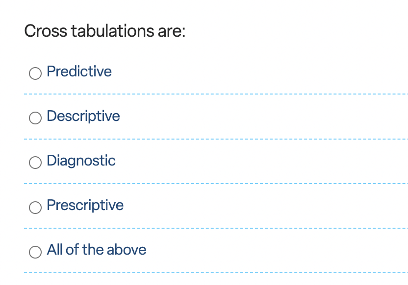 Solved Ratio data in cross tabulations: Can be used to | Chegg.com