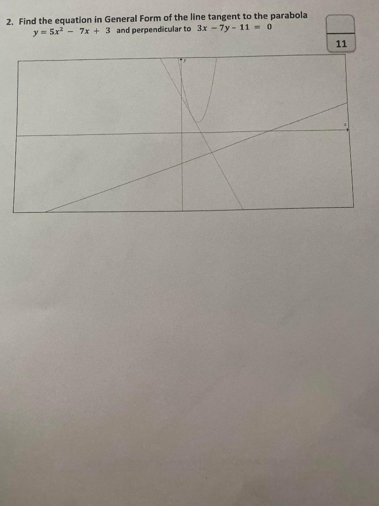 Solved 1. Find the equation in general form of the line | Chegg.com