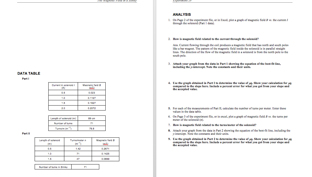 Solved 1. On Page 2 of the experiment file, or in Excel, | Chegg.com