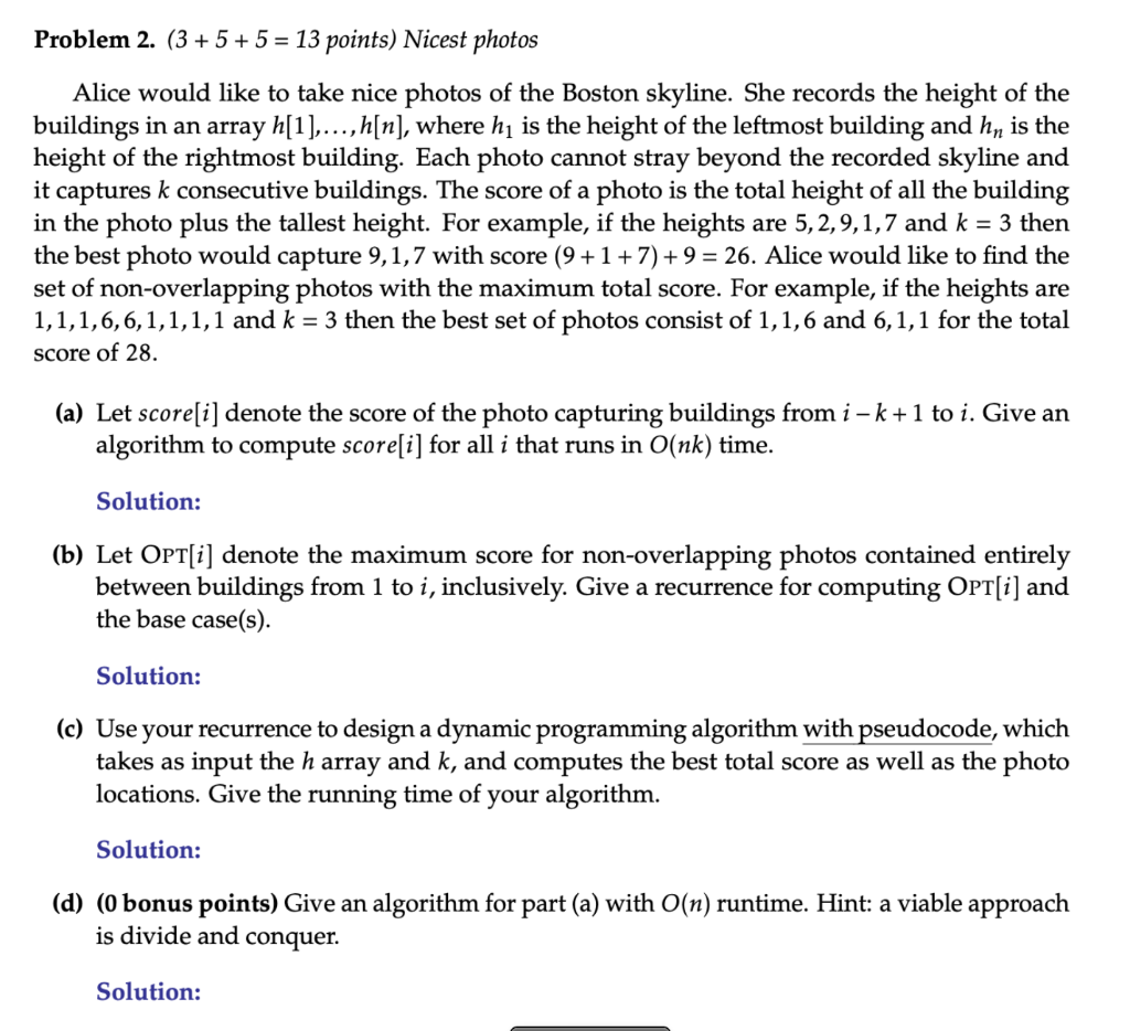 Solved Problem 2. (3+5+5=13 points) Nicest photos Alice | Chegg.com Solved Problem 2. (3+5+5=13 points) Nicest photos Alice | Chegg.com