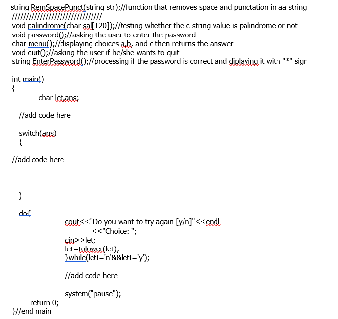 C-String and String Class *******NOTE: Copy and Paste | Chegg.com