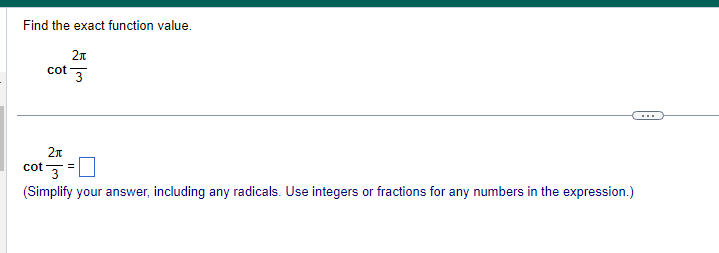 Solved Find the exact function value. sec6π sec6π= (Simplify | Chegg.com