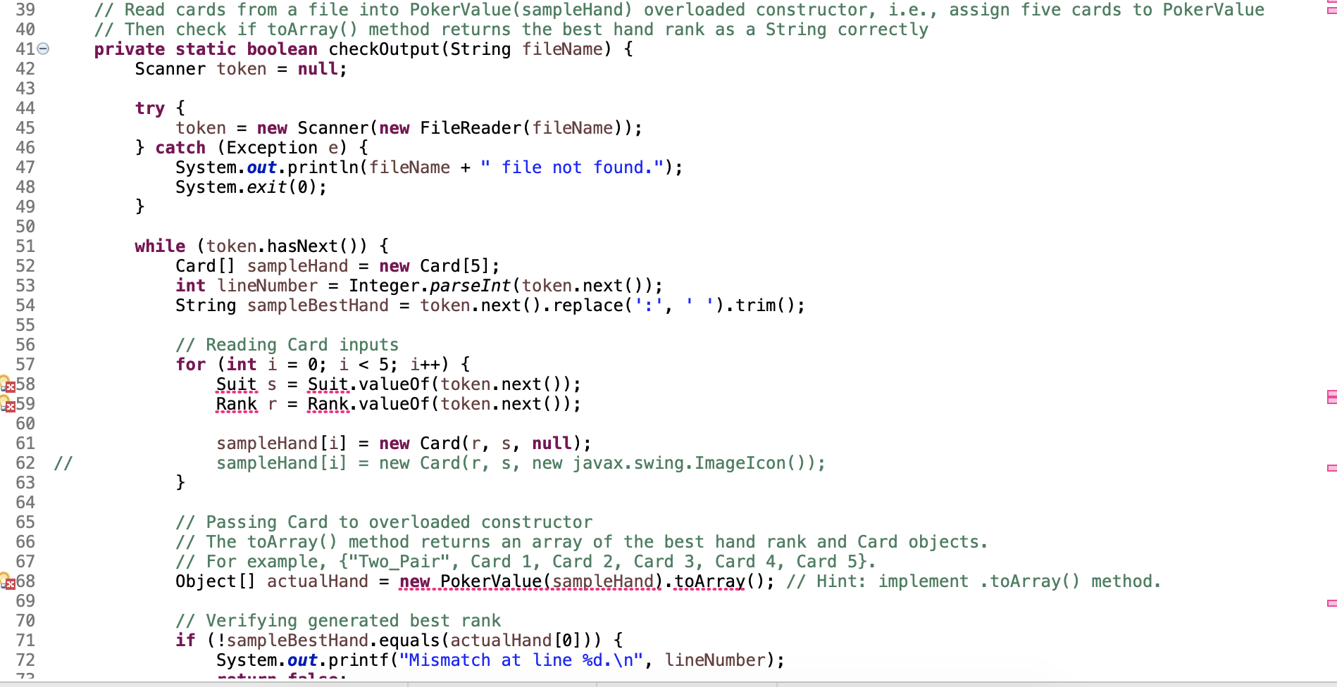 Implement PokerValue.java as specified in textbook | Chegg.com