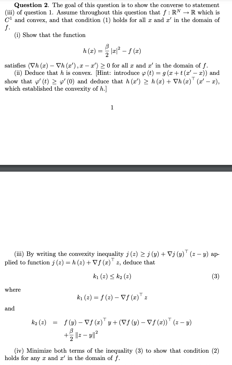 Solved Question 2. The goal of this question is to show the | Chegg.com