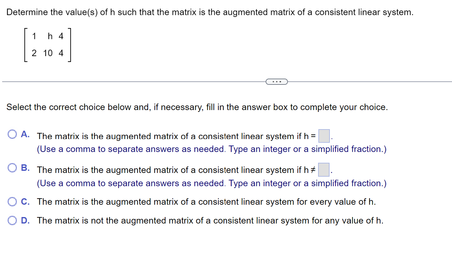Solved Determine the value(s) of h such that the matrix is | Chegg.com