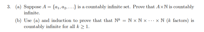 Solved 3. (a) Suppose A = {(1, 22,...} is a countably | Chegg.com