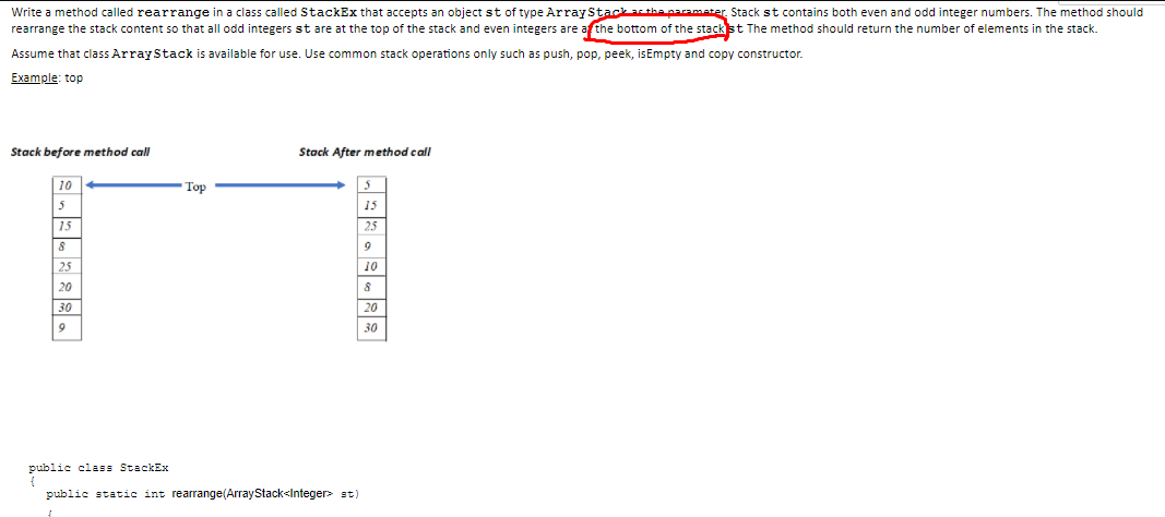Solved Write a method called rearrange in a class called | Chegg.com