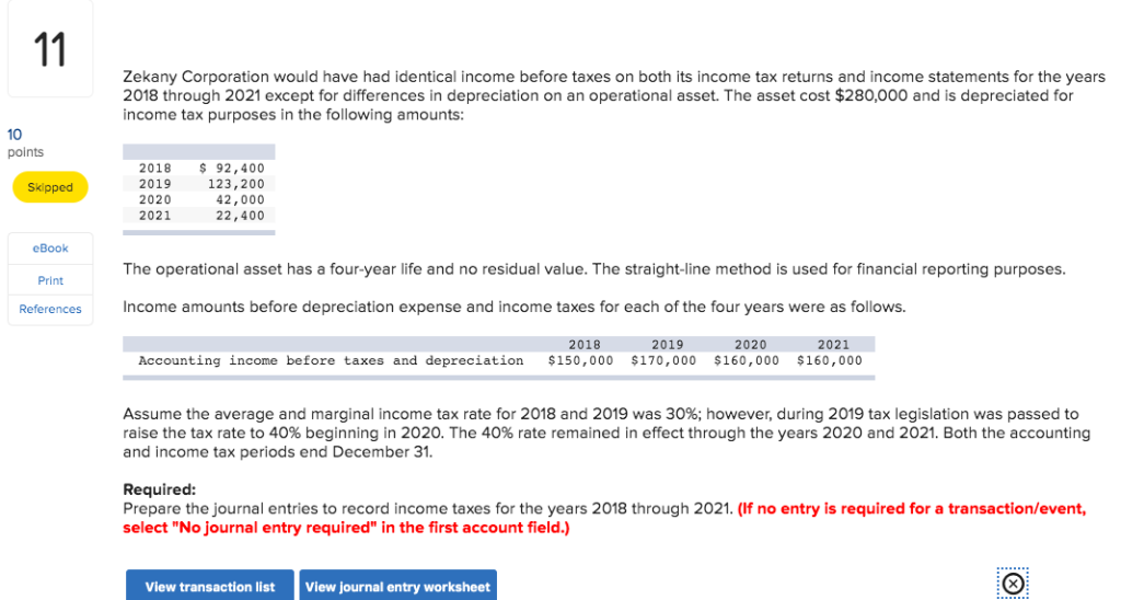 Solved Zekany Corporation would have had identical income | Chegg.com