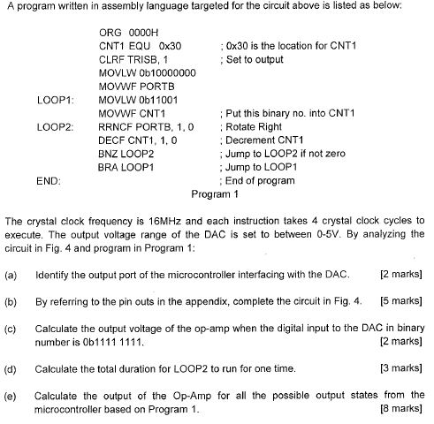 Question 4 (20 marks) A circuit with PIC18F4550 | Chegg.com