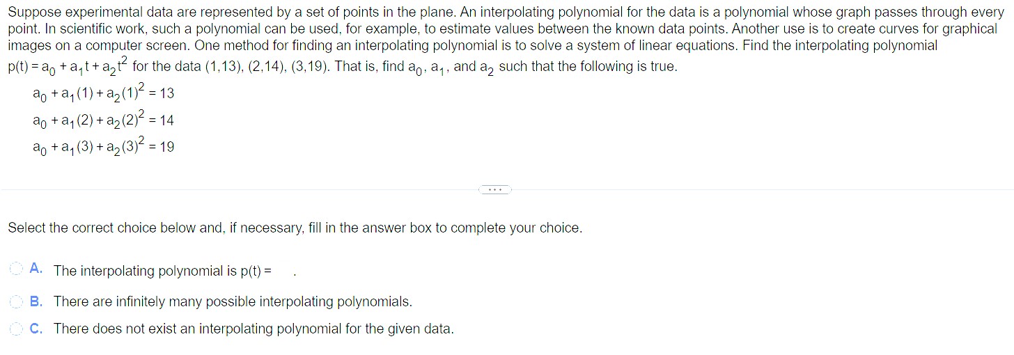 Solved Suppose experimental data are represented by a set of | Chegg.com
