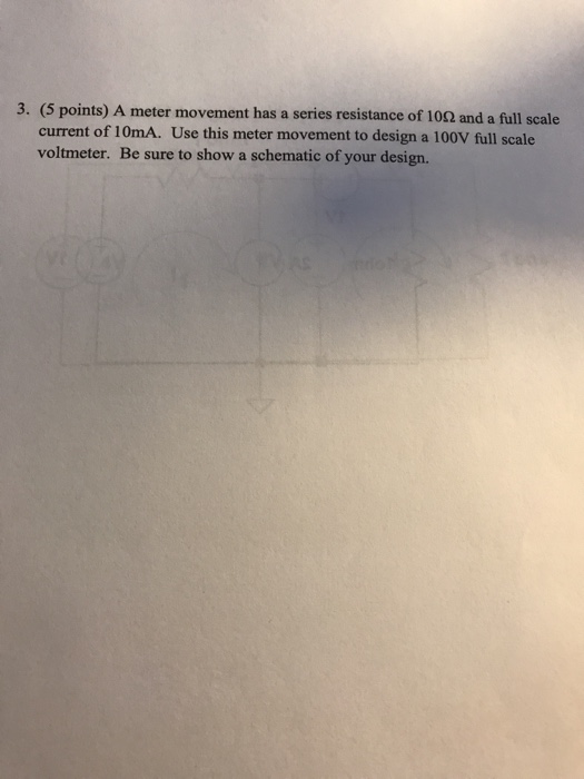 Solved 3, (5 points) A meter movement has a series | Chegg.com