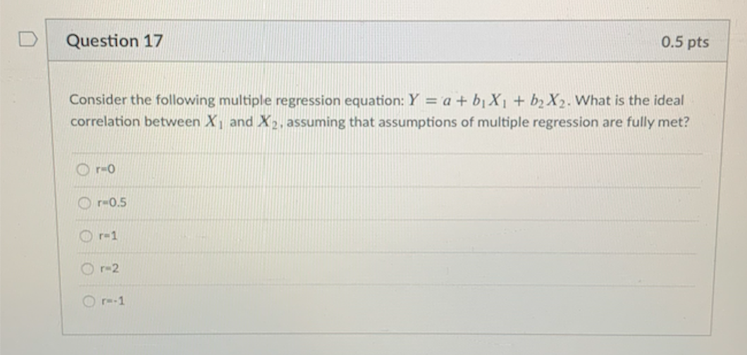 Solved Question 17 0.5 pts Consider the following multiple | Chegg.com