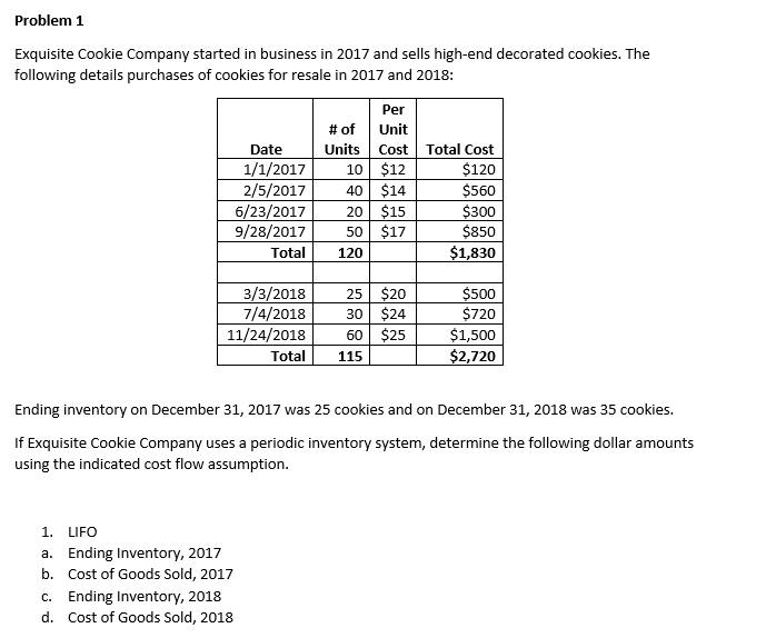 Solved Please Solve Problems 1 2 In Excel And Chegg