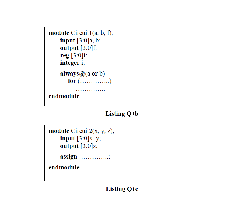 Solved The Verilog Code In Listing Q La Describes A Digital 5316