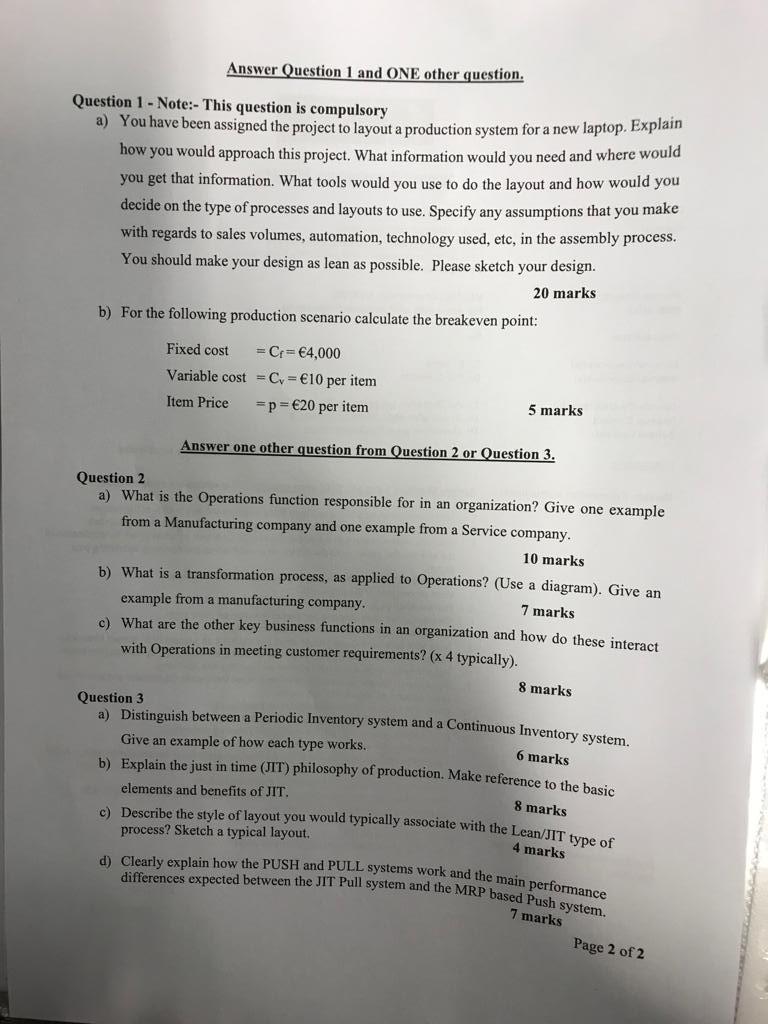 Solved Answer Question 1 and ONE other question. Question 1 | Chegg.com